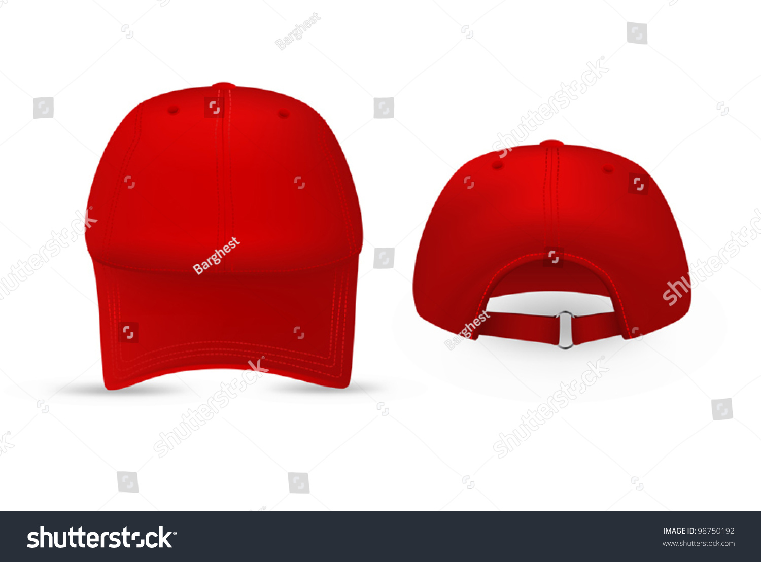 Red Baseball Cap Template Front Rear: Vector có sẵn (miễn phí bản quyền ...