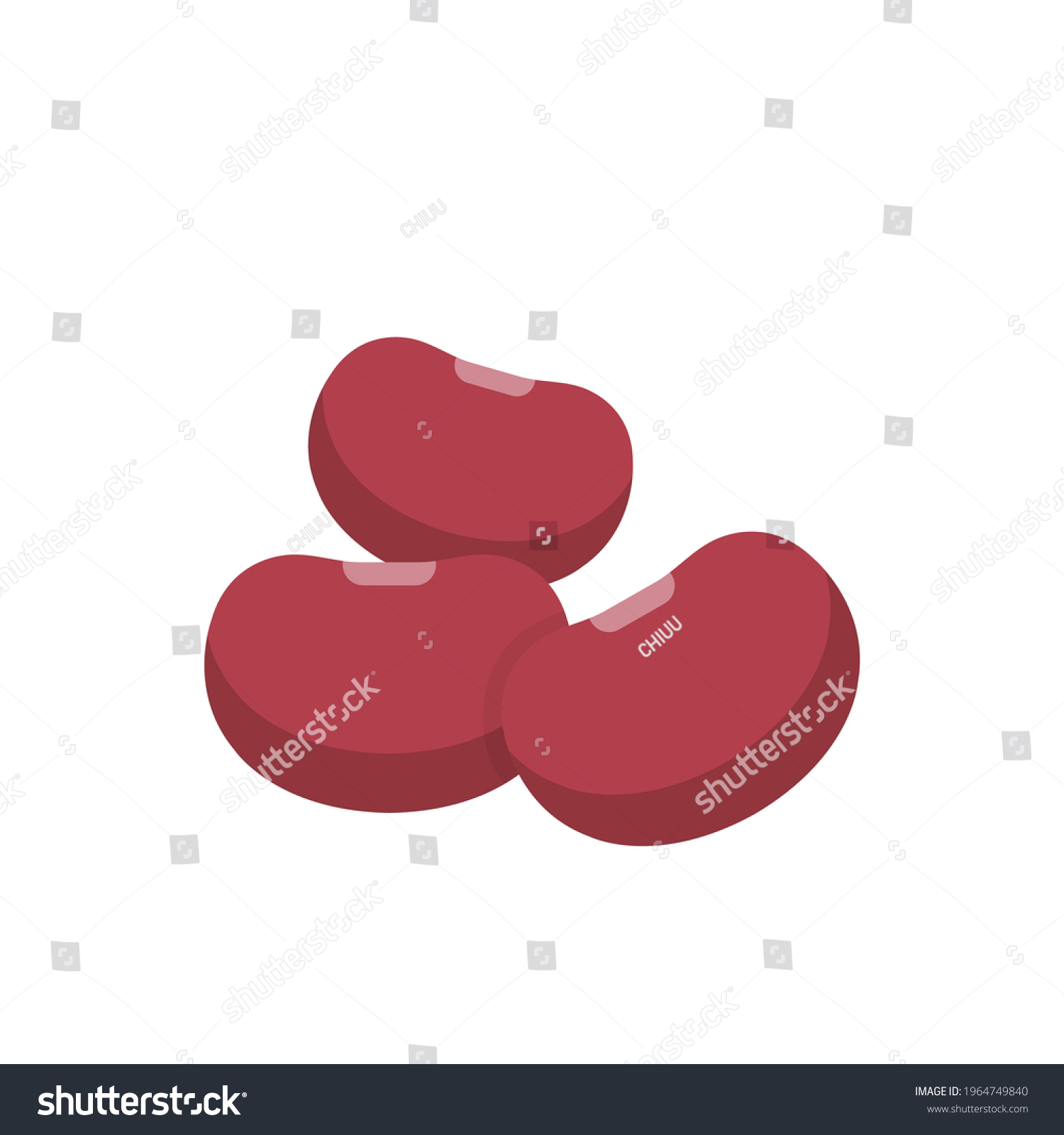 Red Bean Comic Cartoon Vector Isolated Stock Vector (Royalty Free ...