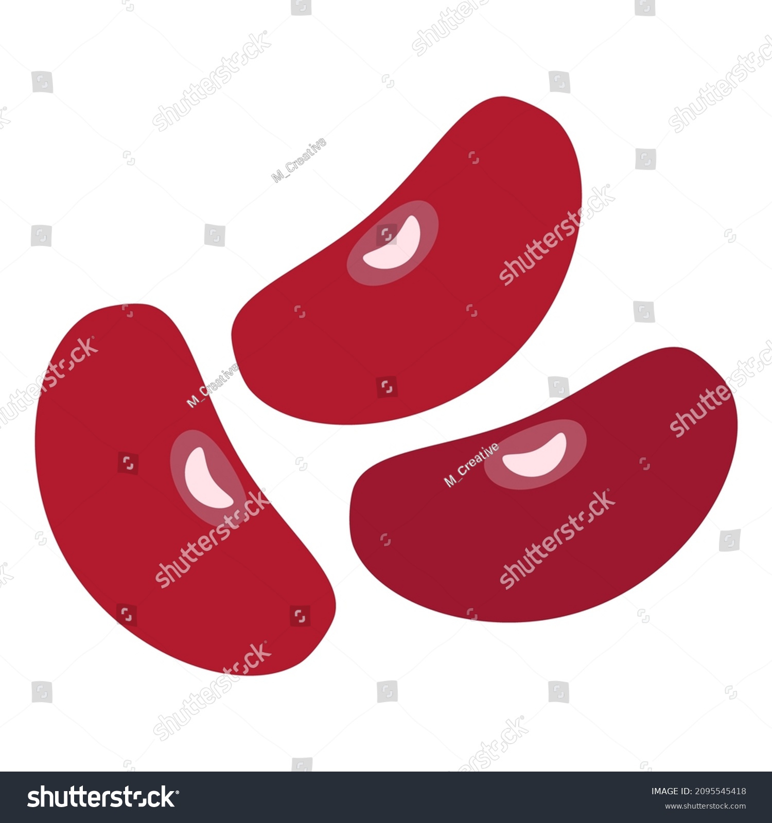 Red Beans Flat Clipart Vector Illustration Stock Vector (Royalty Free ...