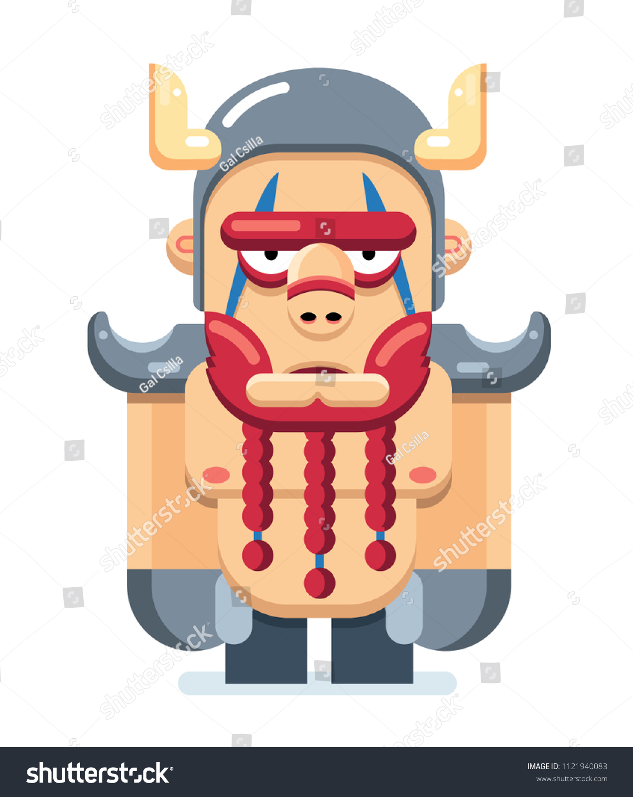 Red Beard Viking Warrior Character Stock Vector (Royalty Free ...