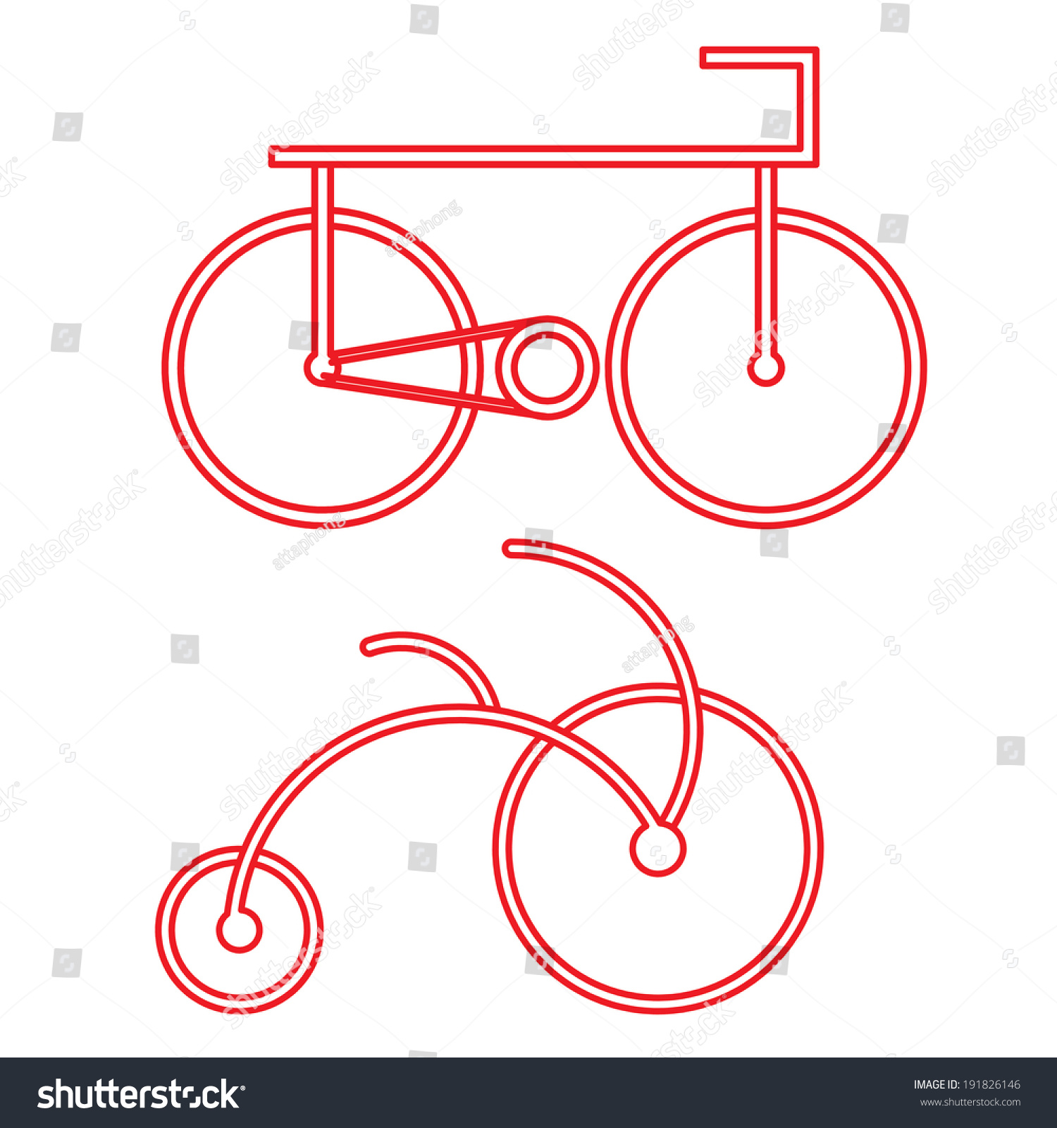 Red Bicycle Symbol Vector Stock Vector (Royalty Free) 191826146