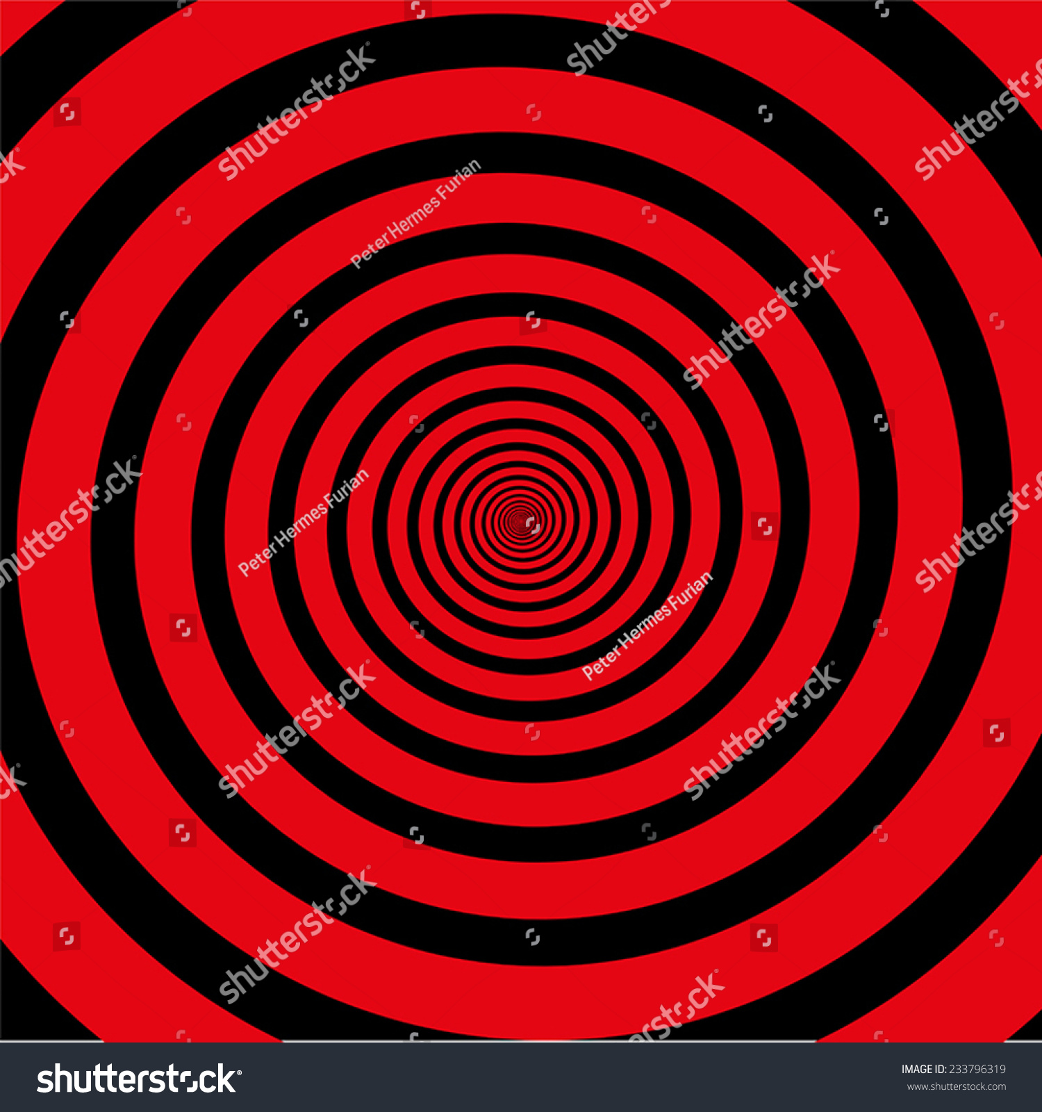 Red Black Hypnotizing Spiral Isolated Vector Stock Vector (Royalty Free) 233796319