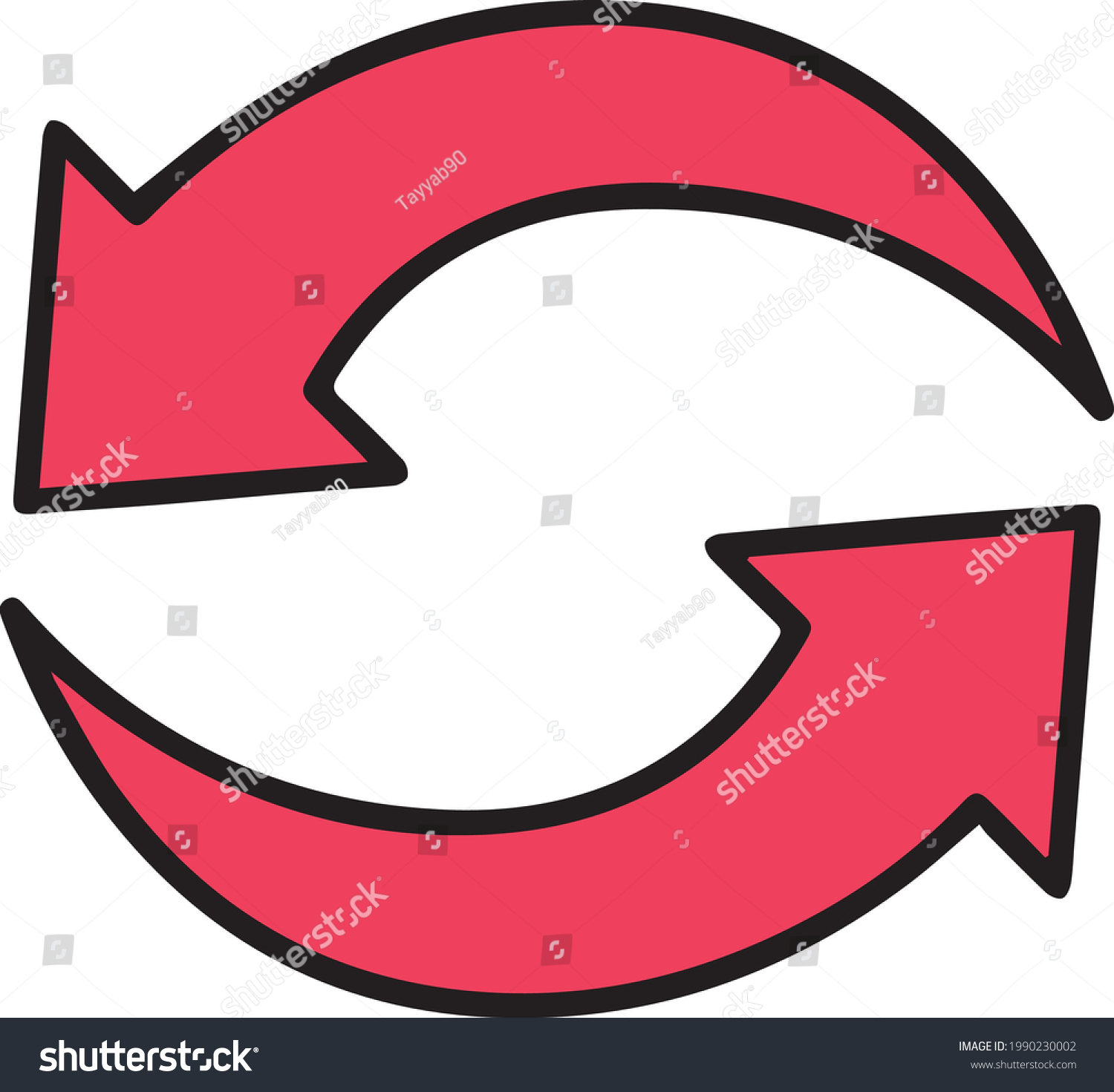 Red Black Outlined Recycle Icon Stock Vector (Royalty Free) 1990230002 ...