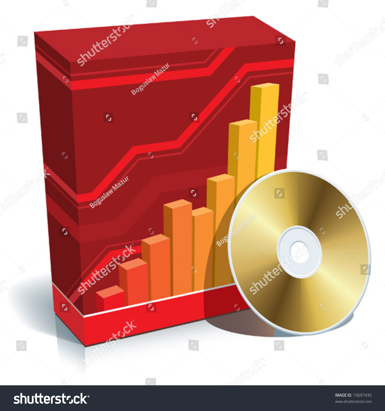 Red Blank 3d Box Graph Cd Stock Vector (Royalty Free) 15697435 ...