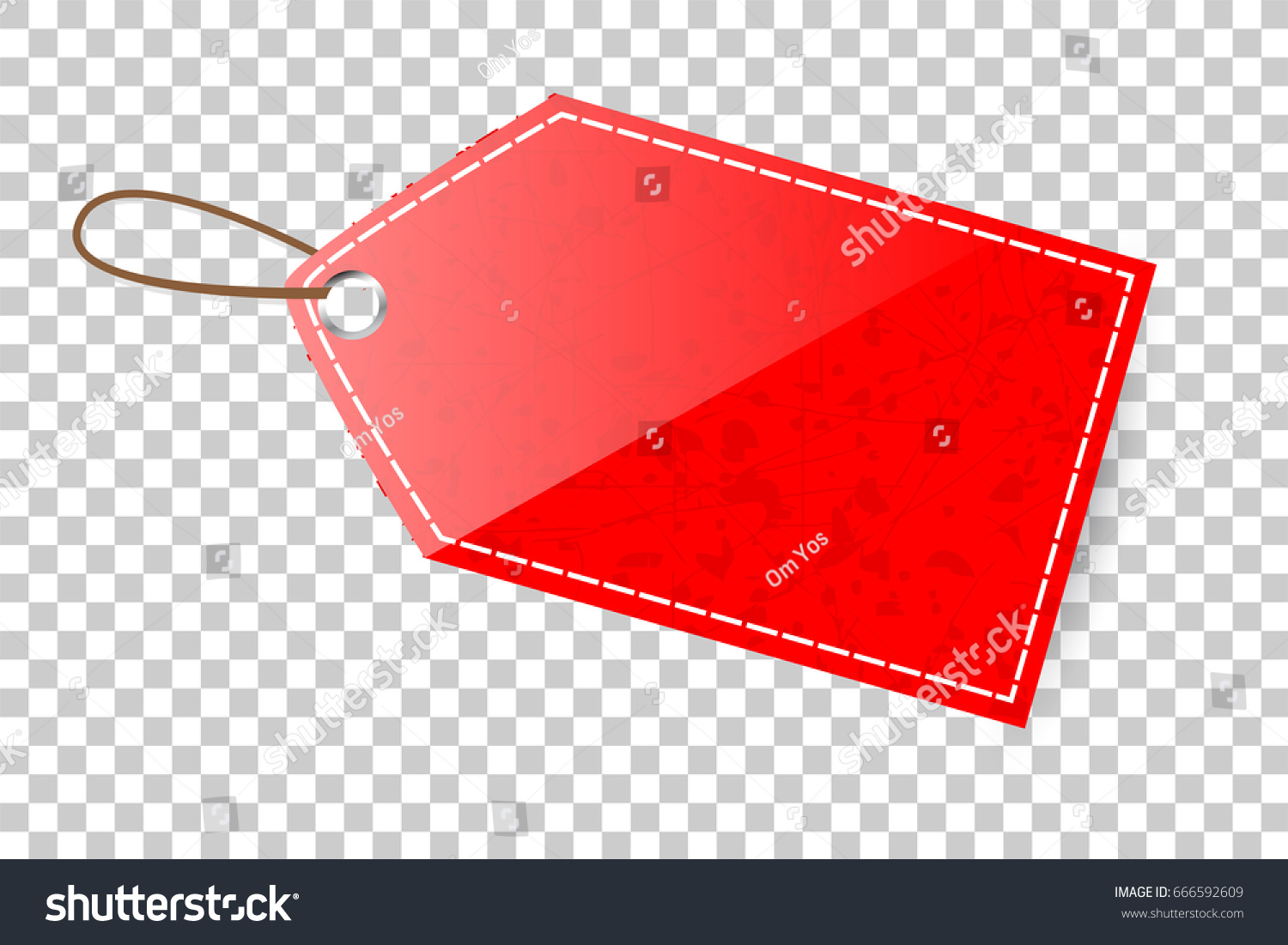 Red Blank Tag Transparent Effect Background Stock Vector 666592609 ...
