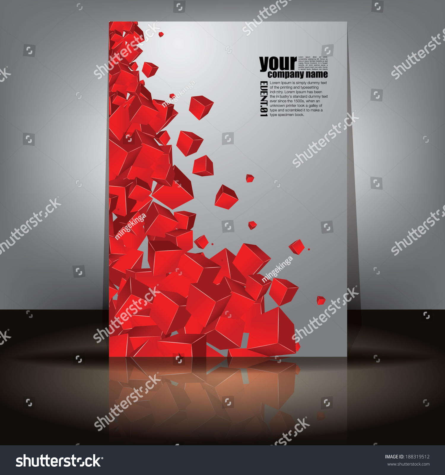 Red Blocks Banner Stock Vector (Royalty Free) 188319512