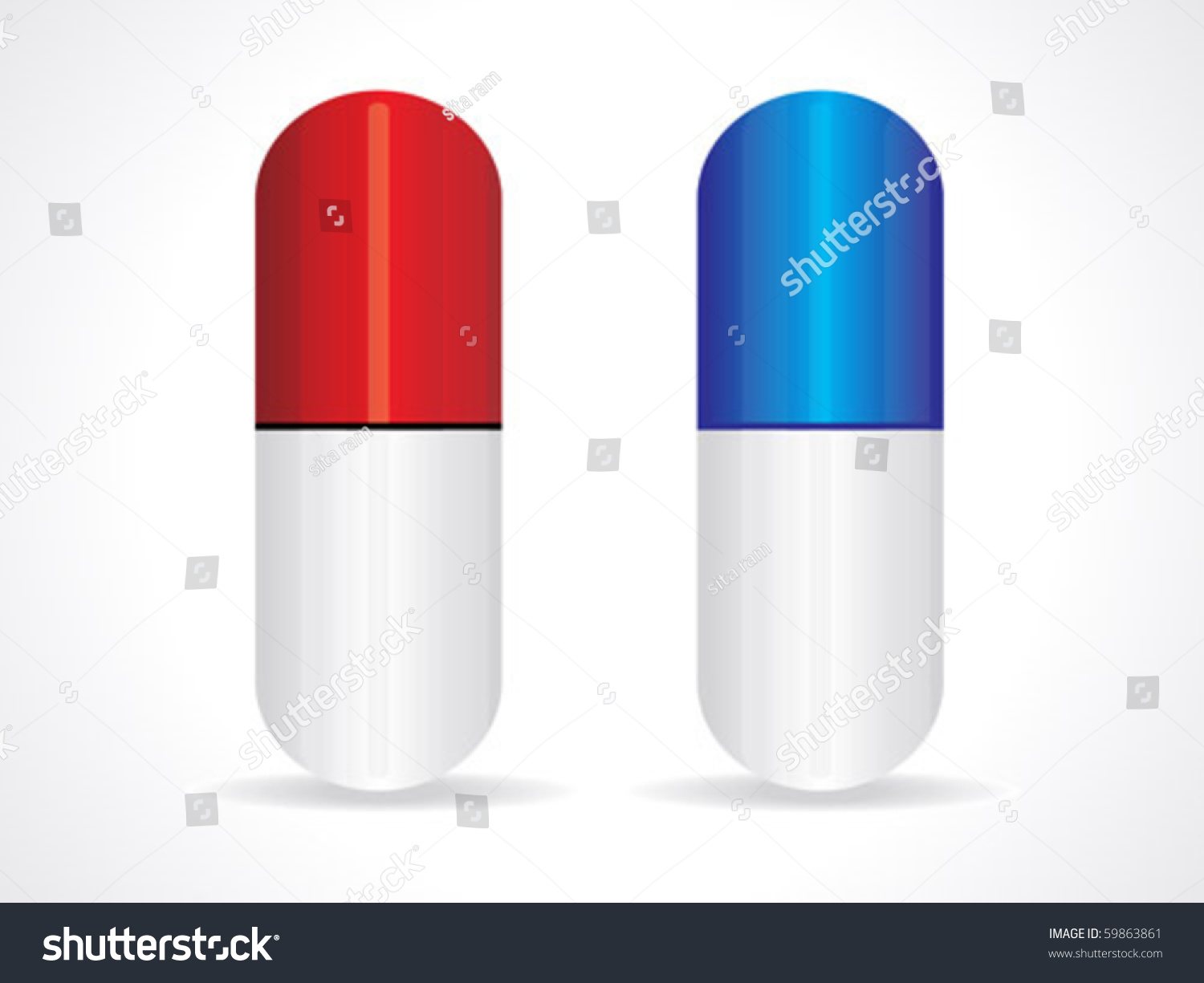 Red Blue Capsule Vector Illustration Vector De Stock Libre De Regalías 59863861 Shutterstock