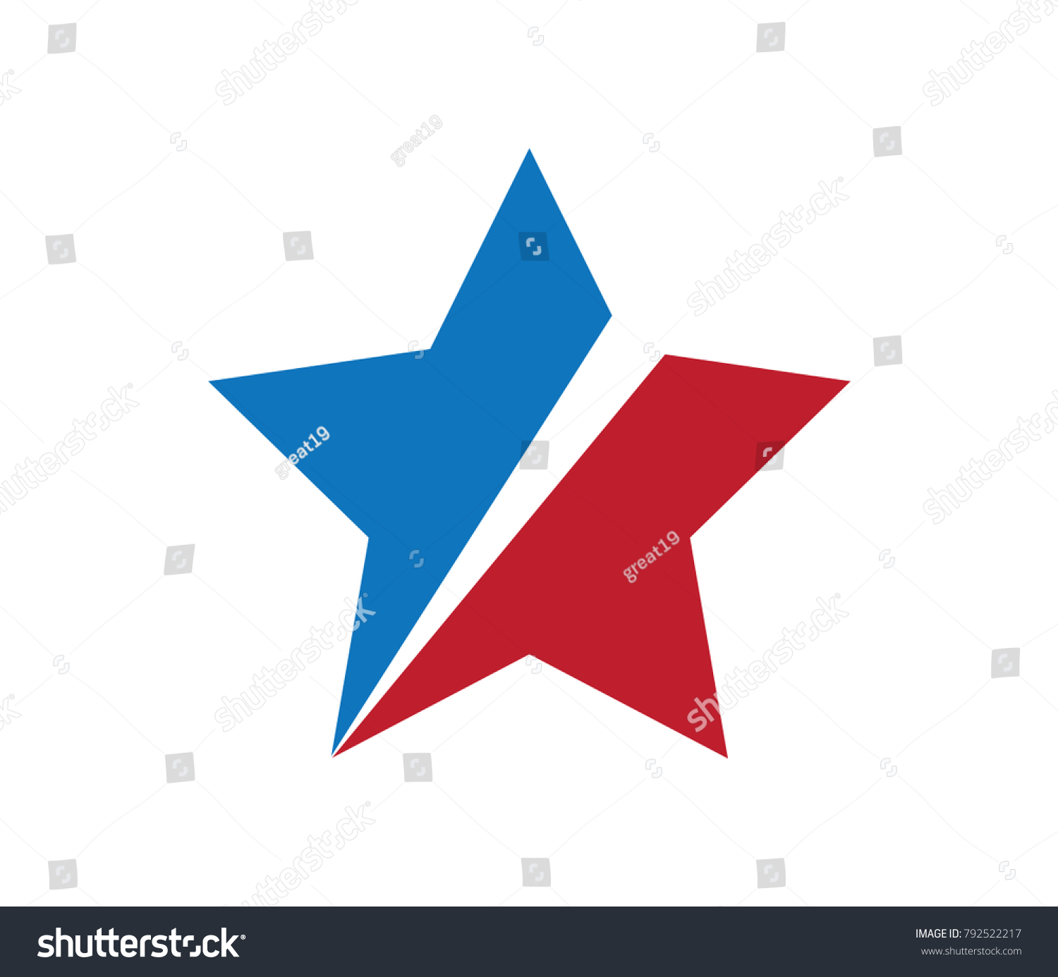 Red Blue Slash Star Logo Vector Stock Vector (Royalty Free) 792522217 ...