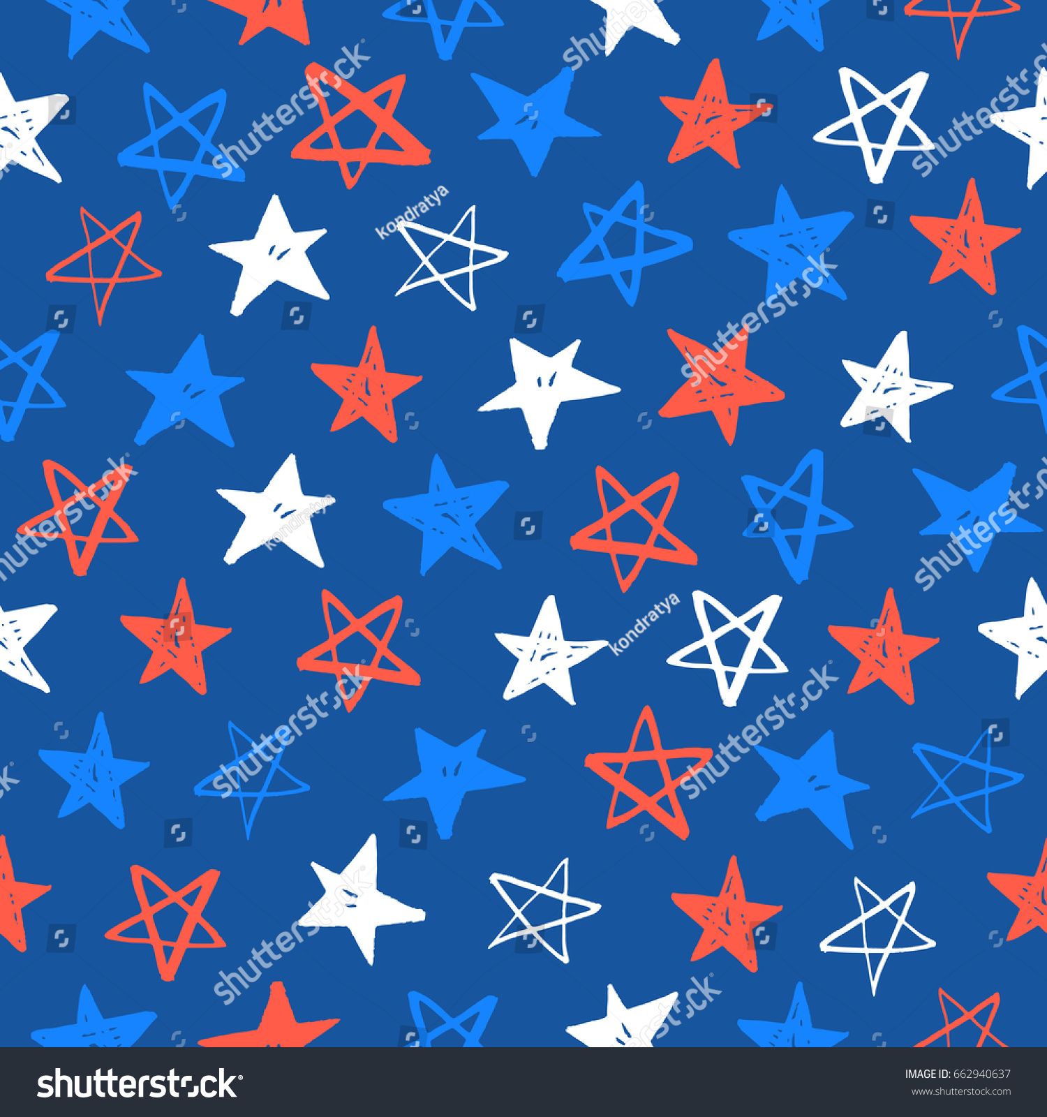 Red Blue Stars Background Vector Hand Stock Vector (Royalty Free ...