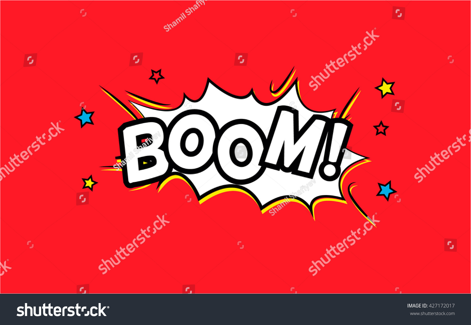 vector de caricatura de boom rojo: vector de stock (libre de regalías ...