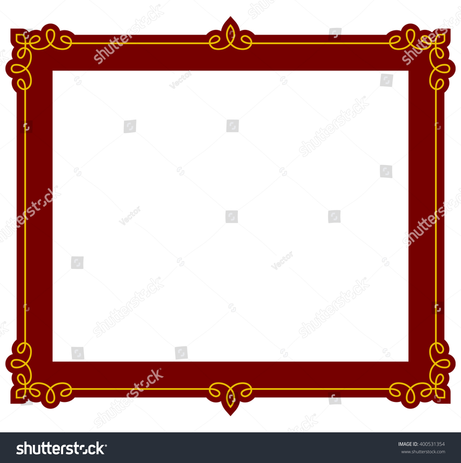 Red Border Frame Deco Plaque Vector Stock Vector (Royalty Free) 400531354