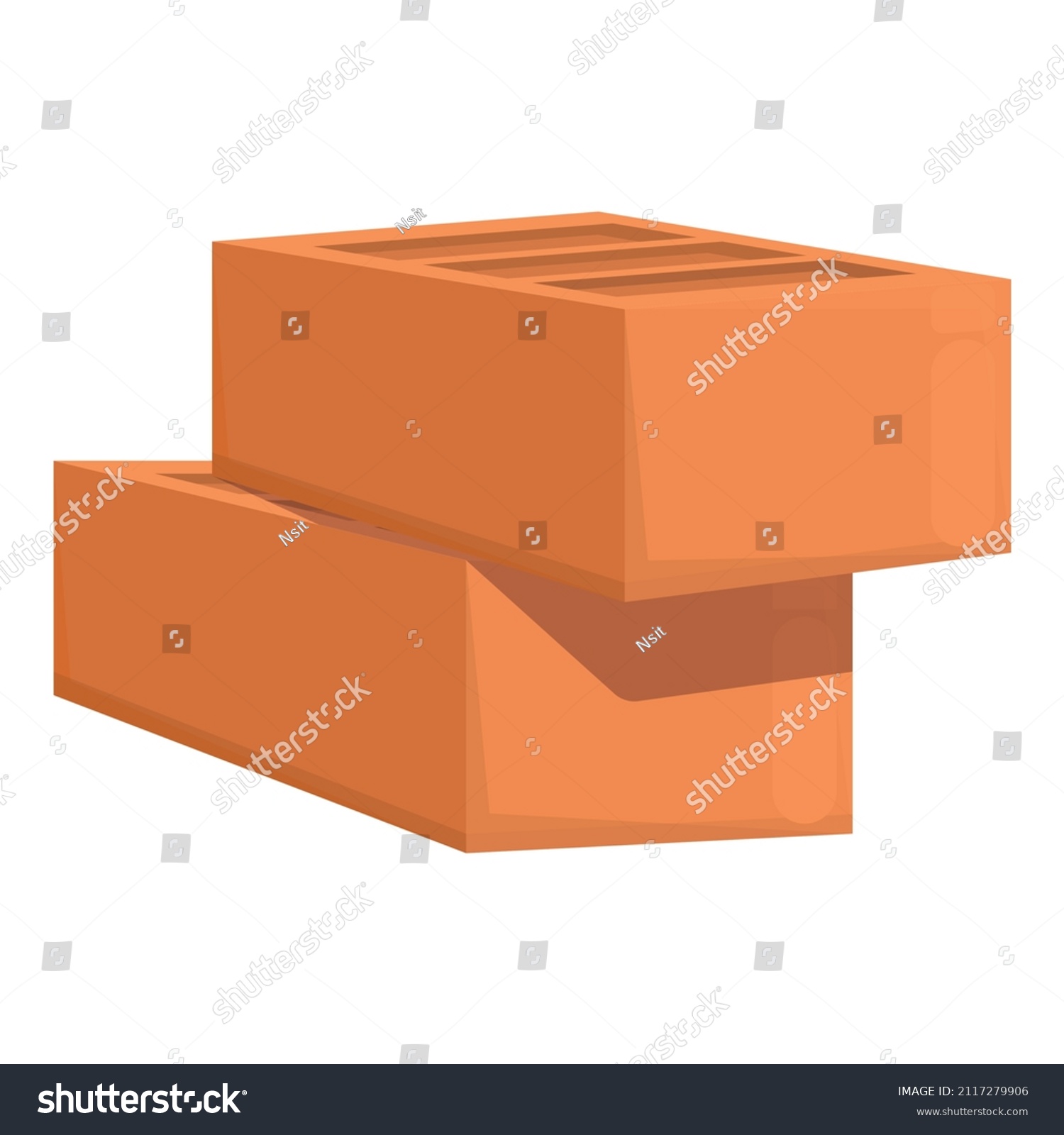 Red Brick Stack Icon Cartoon Vector Stock Vector (Royalty Free) 2117279906