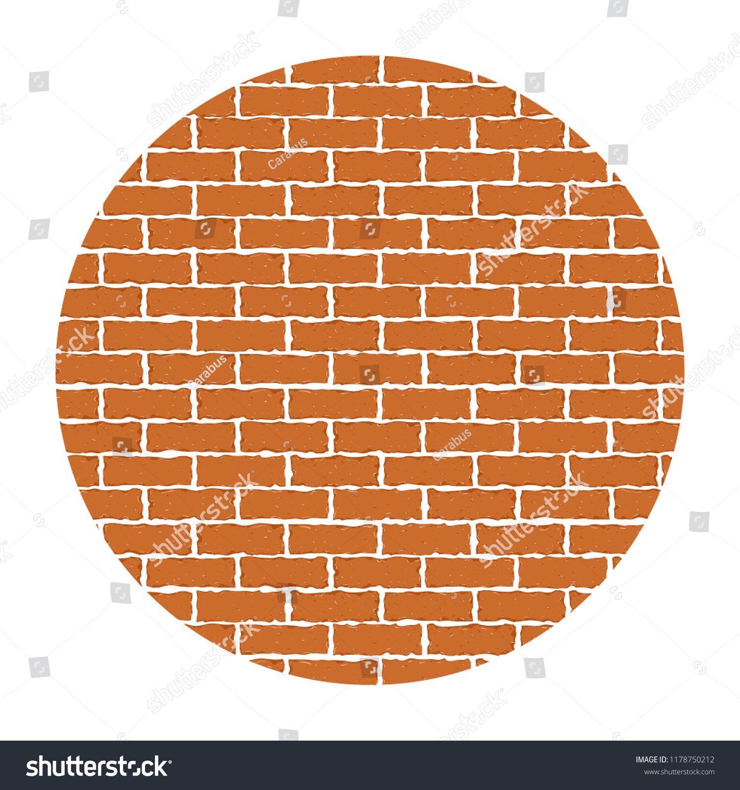 Red Brick Wall Circle Vector Illustration Stock Vector (Royalty Free ...