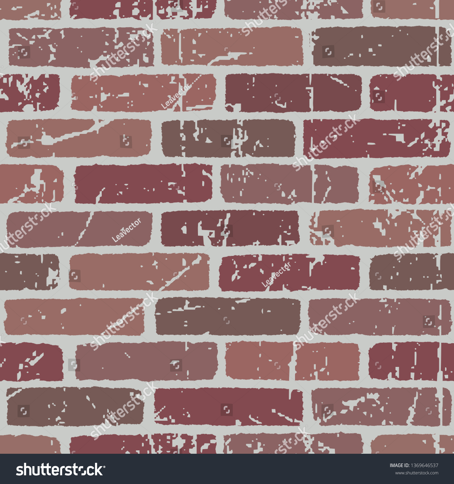 Red Brick Wall Texture Seamless Pattern Stock Vector (Royalty Free ...
