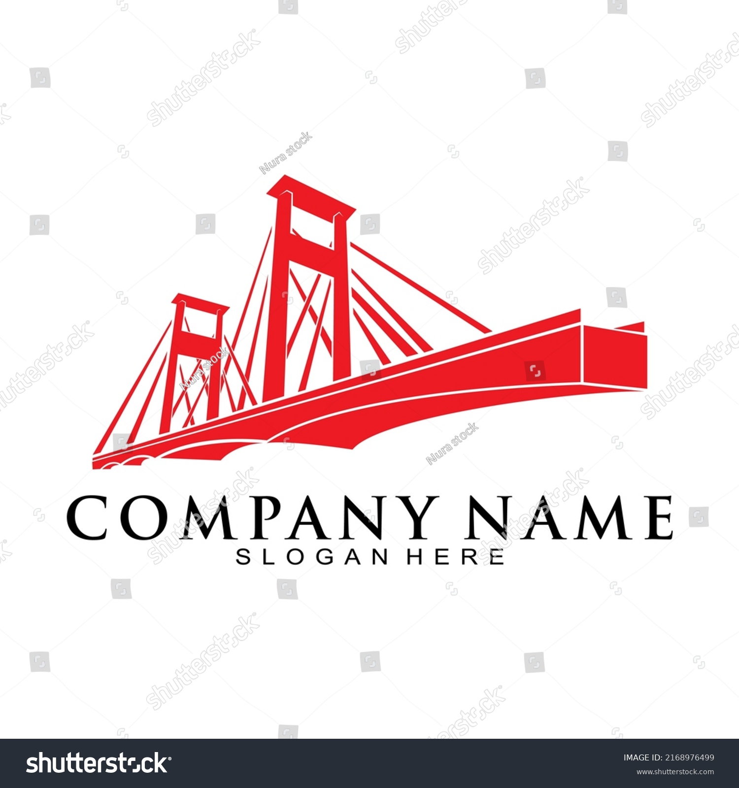 Red Bridge Illustration Vector Logo Stock Vector (Royalty Free ...