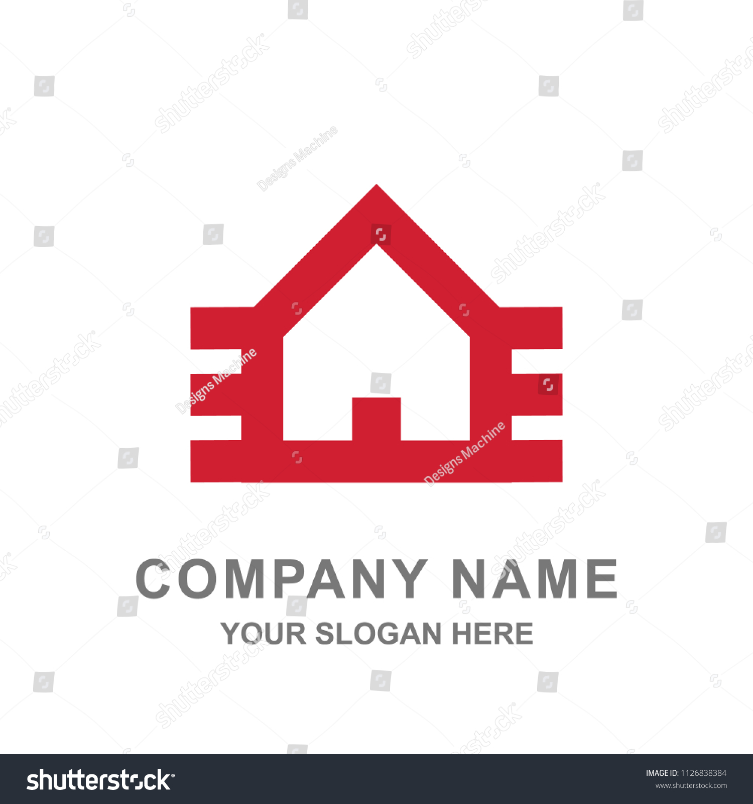 Red Building House Logo Vector Stock Vector (Royalty Free) 1126838384