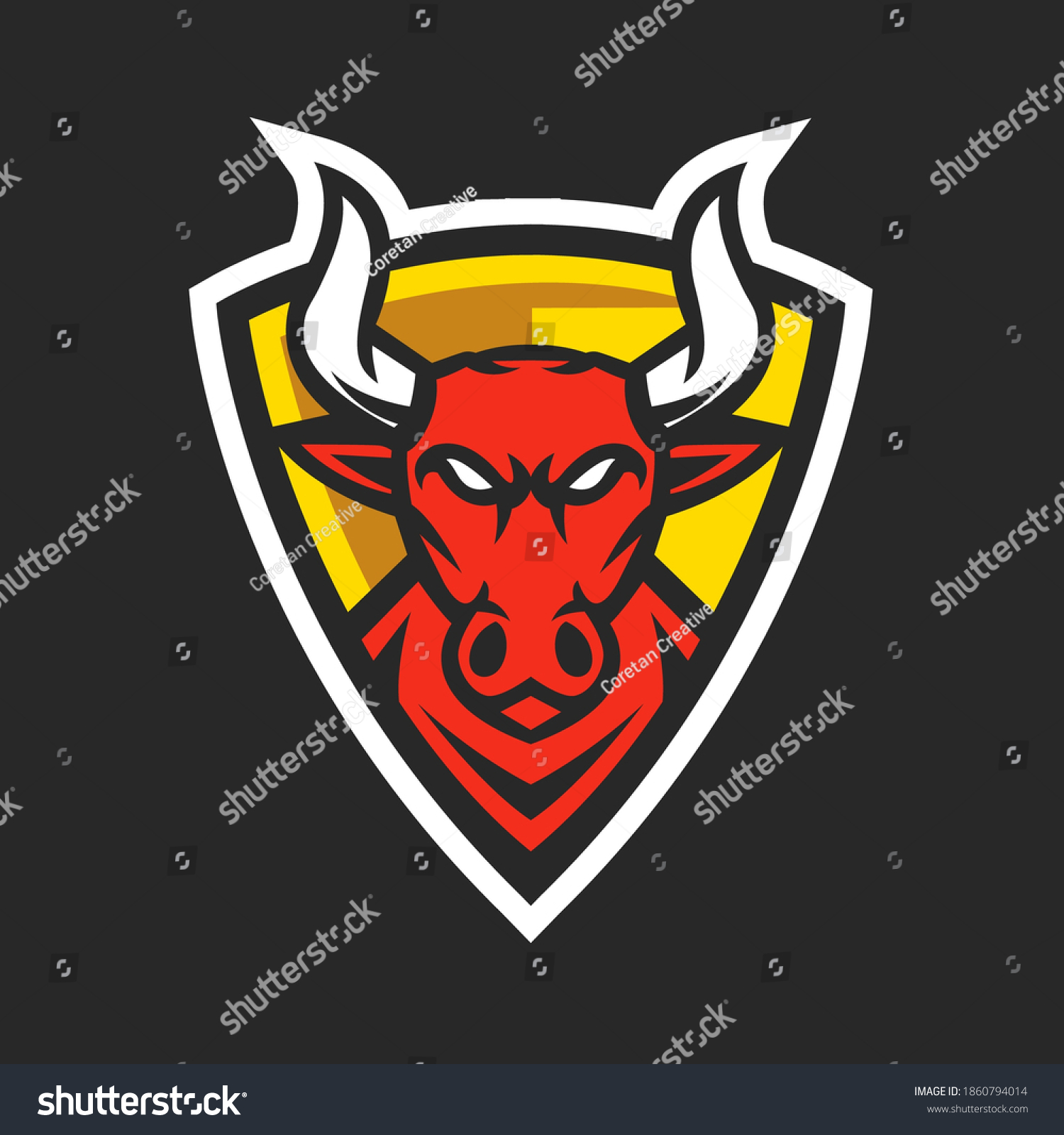 Toro rojo con el vector de: vector de stock (libre de regalías ...