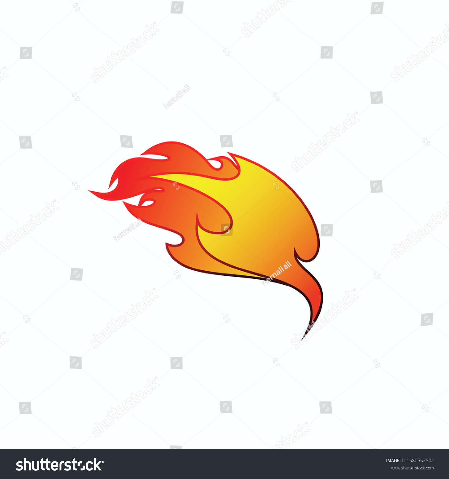 Red Burning Fire Flame Logo Design: vector de stock (libre de regalías ...
