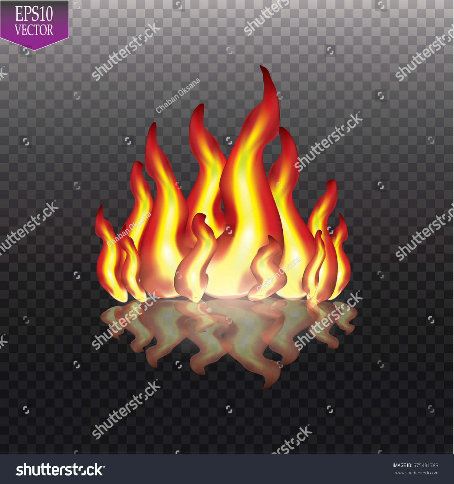 Red Burning Fire Flame On Black Stock Vector (Royalty Free) 575431783