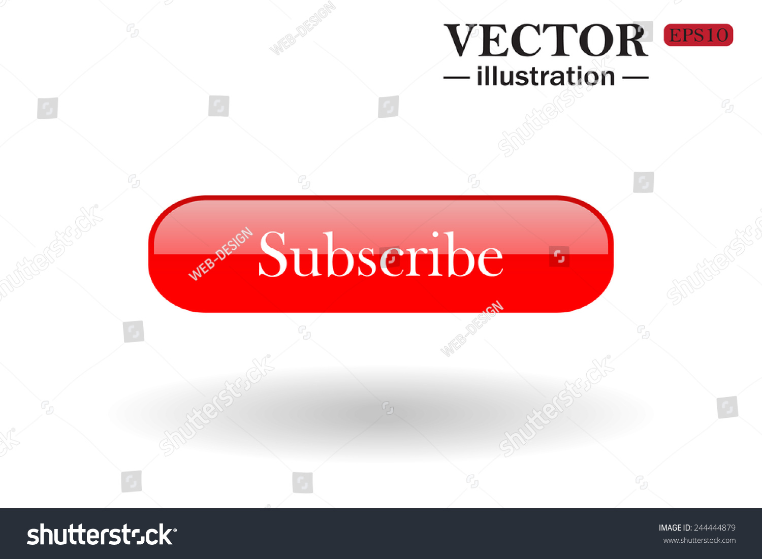 Red Button Site Subscribe Vector Illustration: vector de stock (libre ...