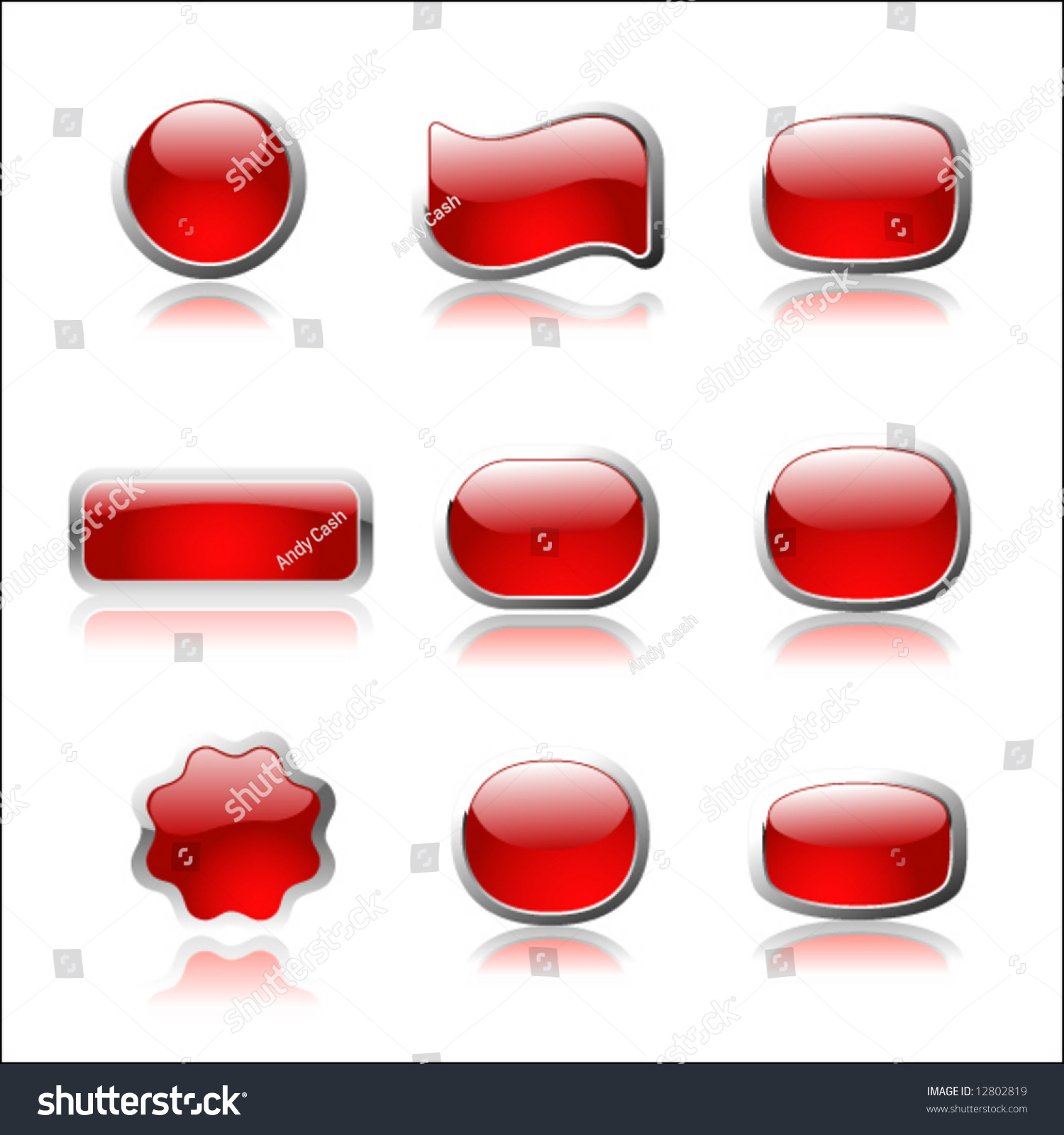 Red Buttons On White Background Stock Vector (Royalty Free) 12802819 ...