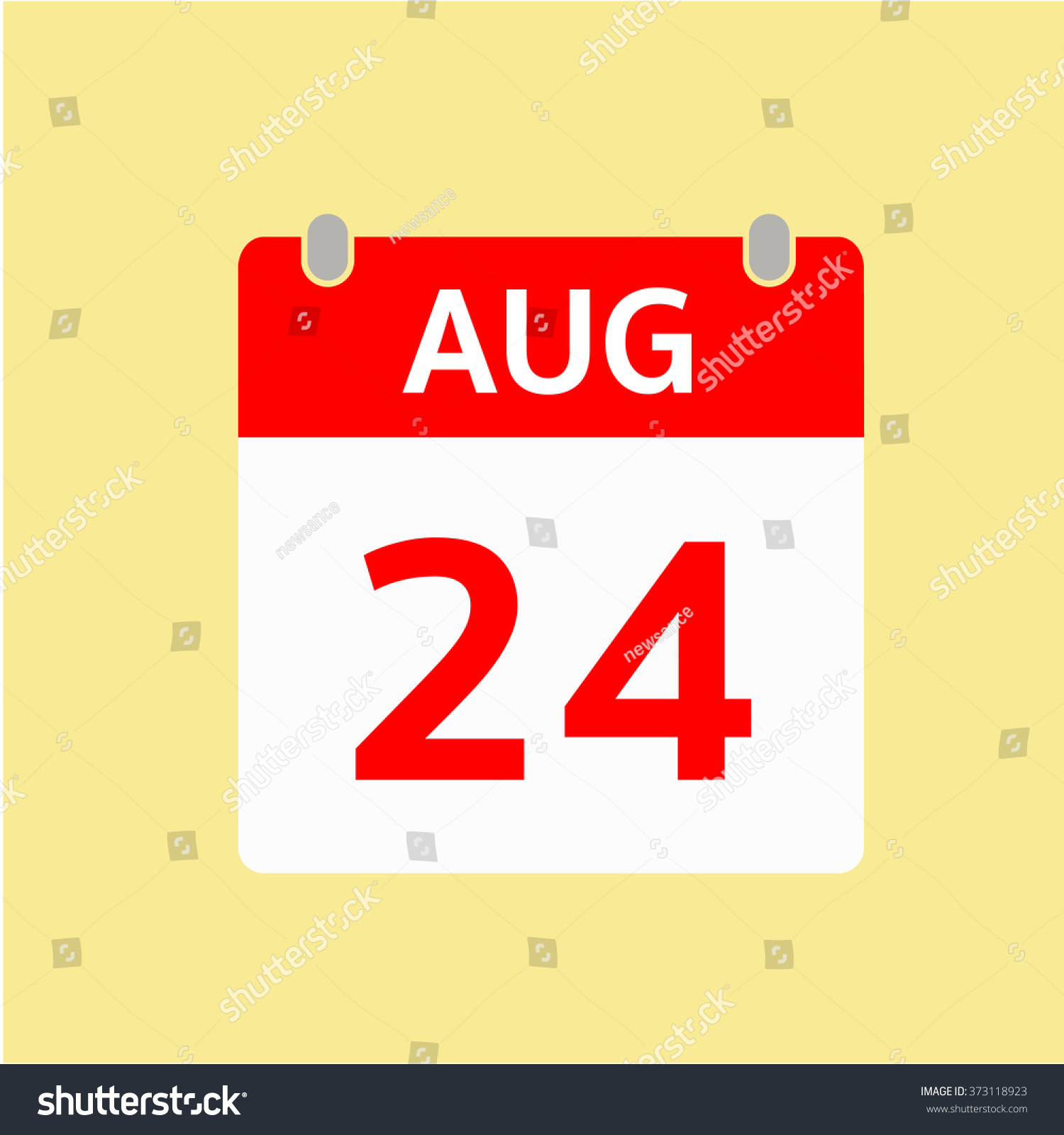 Red Calendar Icon Aug 24 Stock Vector (Royalty Free) 373118923 ...