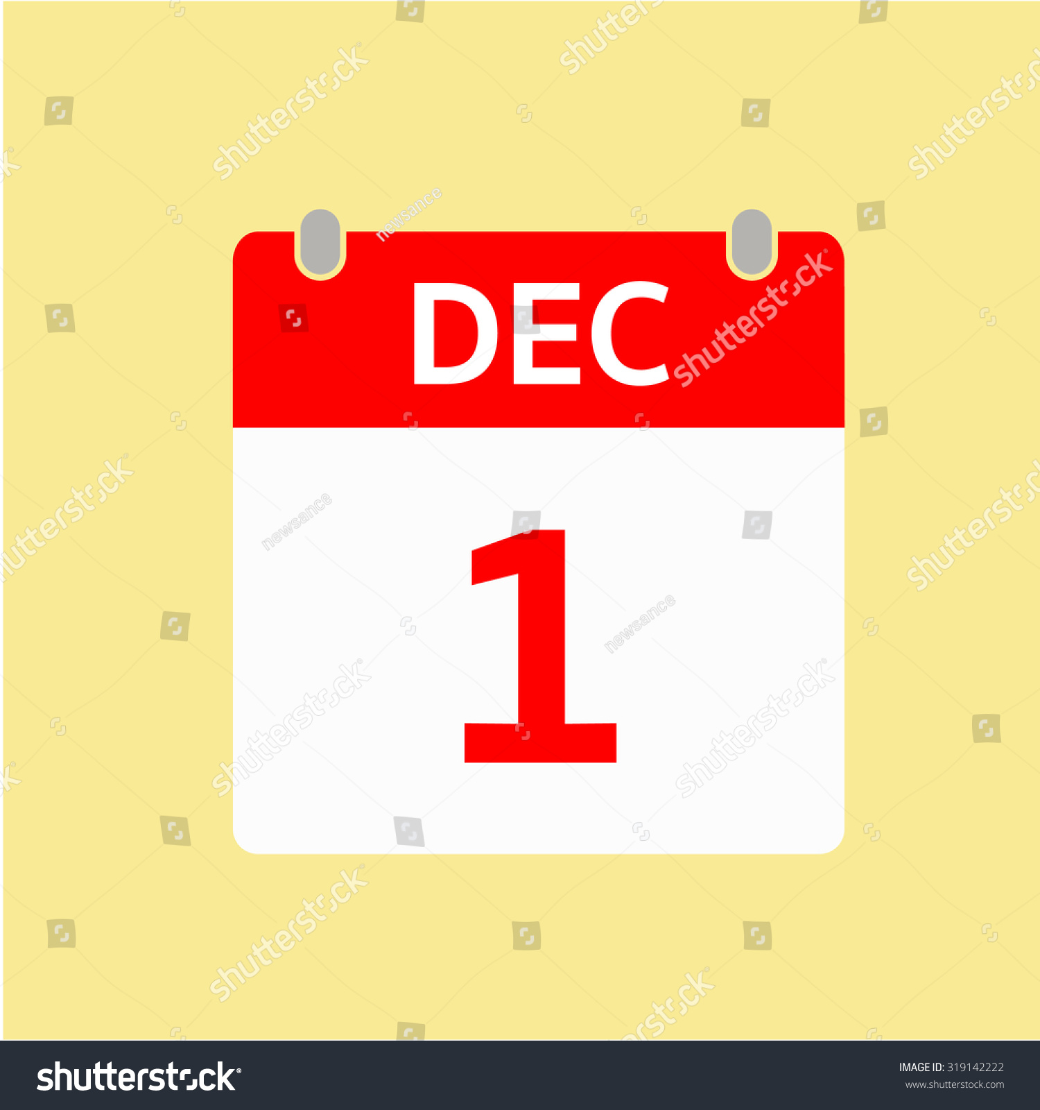 Red Calendar Icon Dec 1: vector de stock (libre de regalías) 319142222 ...