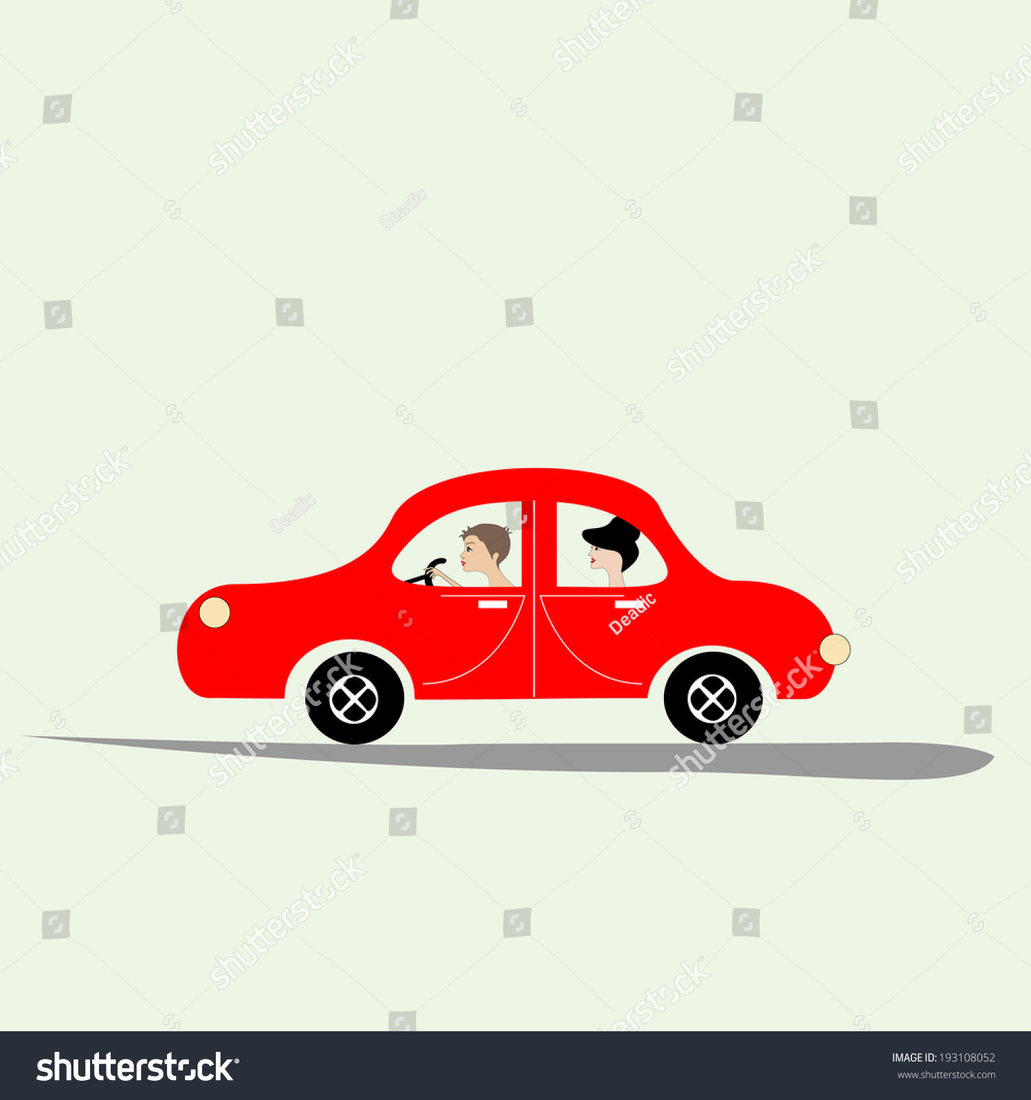 Red Car: vector de stock (libre de regalías) 193108052 | Shutterstock