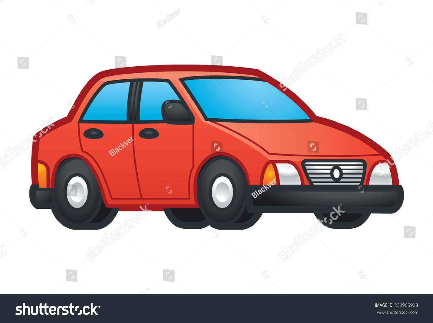 Red Car Illustration Stock Vector (Royalty Free) 238905928