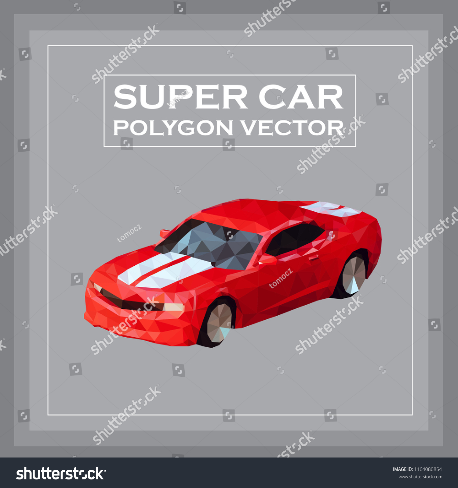 Red Car Polygon Vector Super Car Stock Vector (Royalty Free) 1164080854