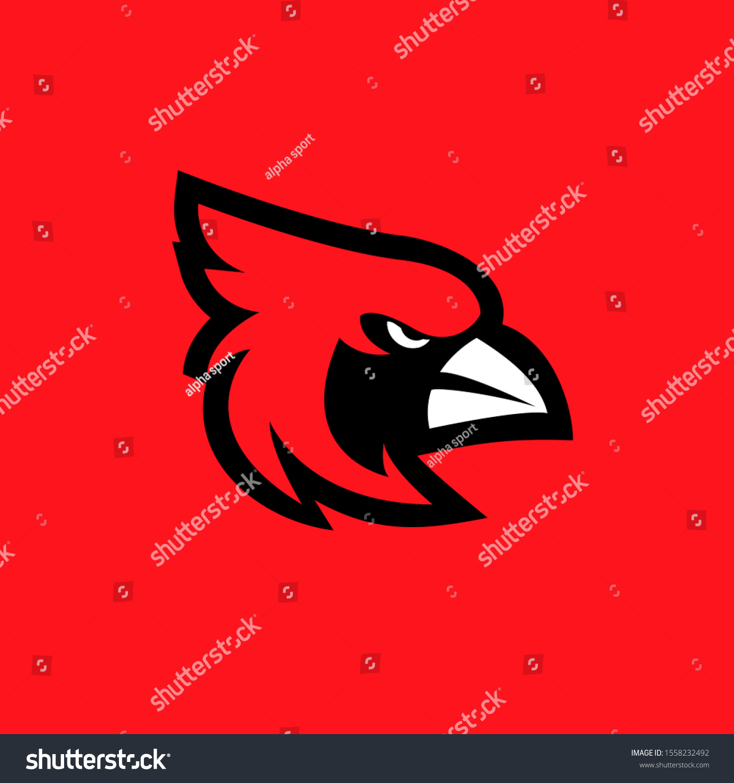 Red Cardinal Bird Logo Icon Design Stock Vector (Royalty Free) 1558232492