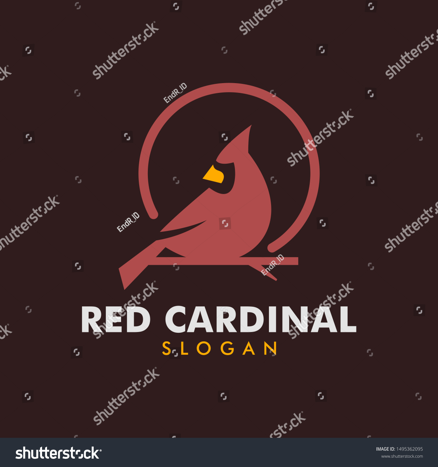 Red Cardinal Bird Logo Vector: vector de stock (libre de regalías ...