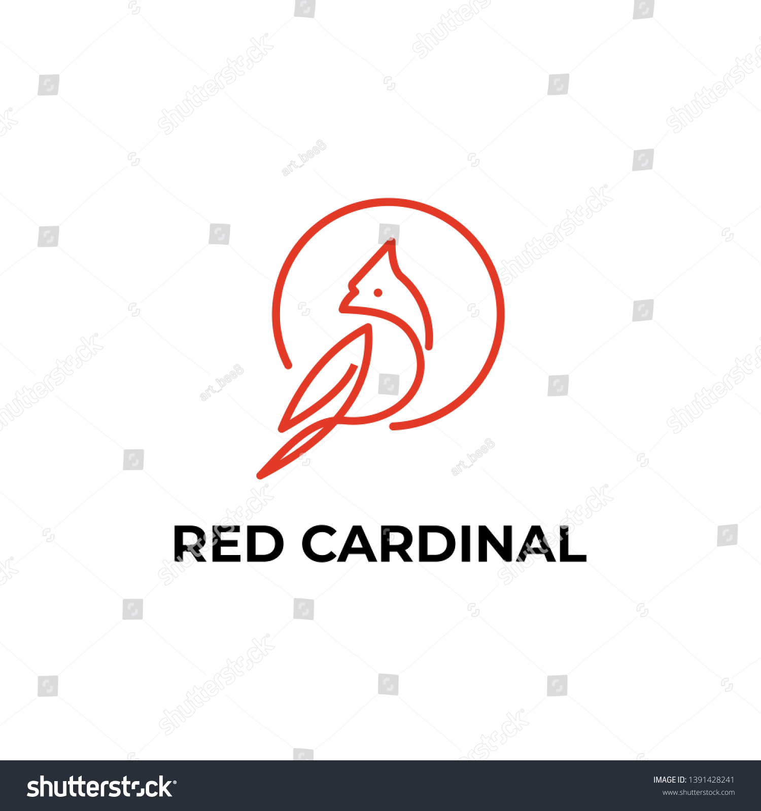 Red Cardinal Logo Design Vector: vector de stock (libre de regalías ...