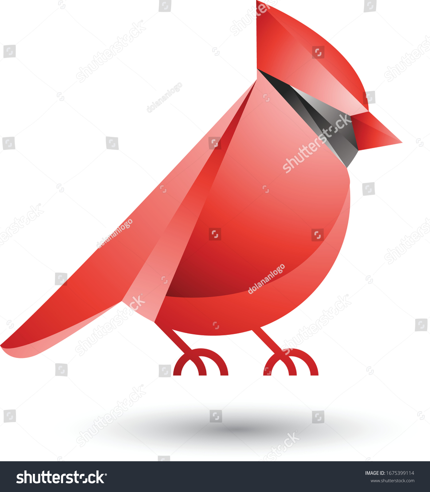 Red Cardinal Vector Icon Logo Stock Vector (Royalty Free) 1675399114 ...