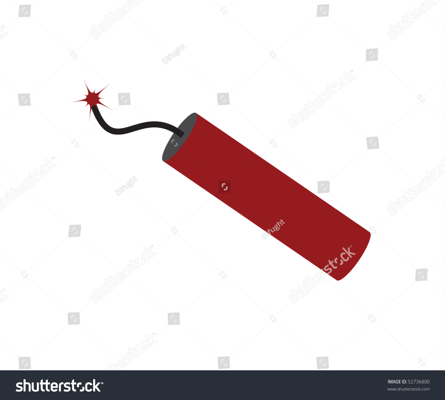 Red Cartoon Dynamite On White Background Stock Vector (Royalty Free ...