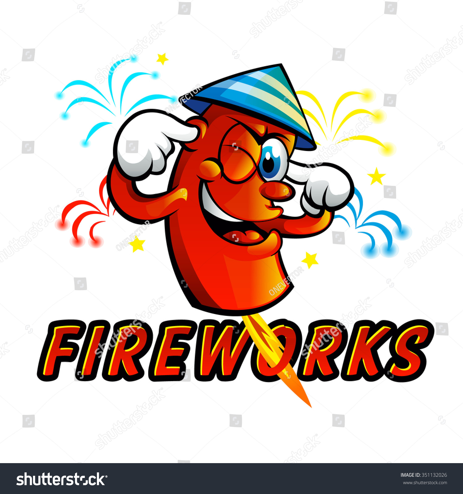 Red Cartoon Fireworks Stock Vector (Royalty Free) 351132026 | Shutterstock