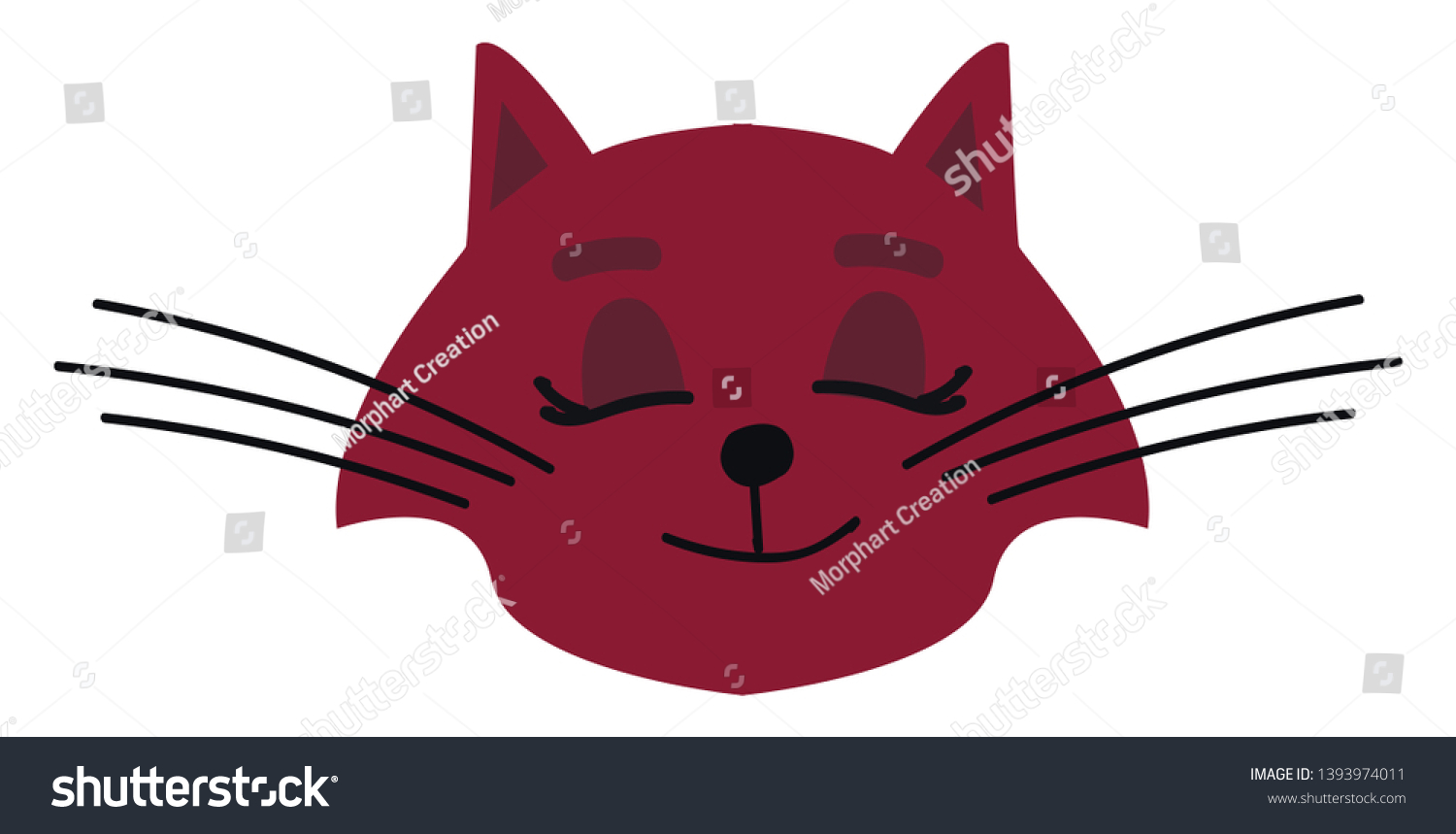 Red Cat Illustration Vector On White Stock Vector (Royalty Free) 1393974011