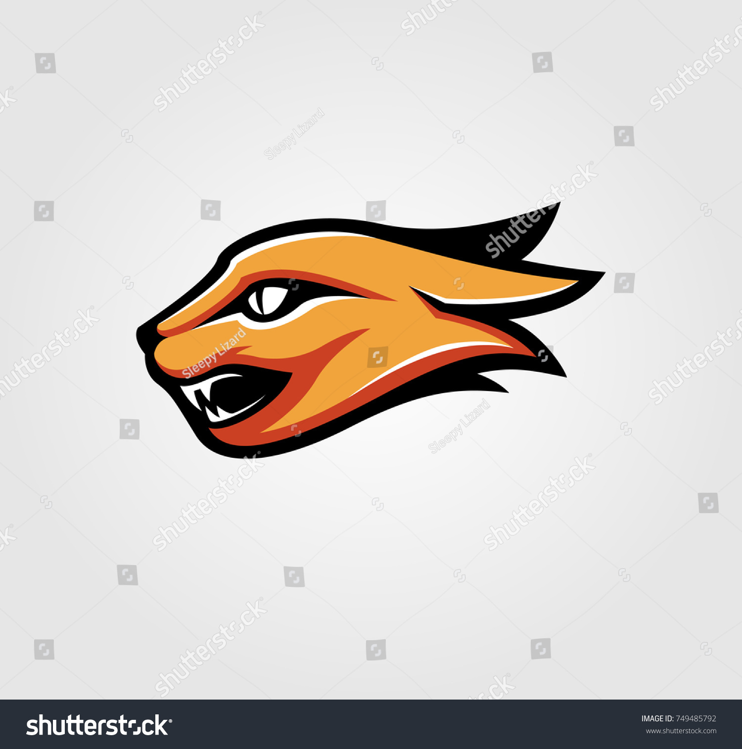 Red Cat Mascot Logo Vector Stock Vector (Royalty Free) 749485792