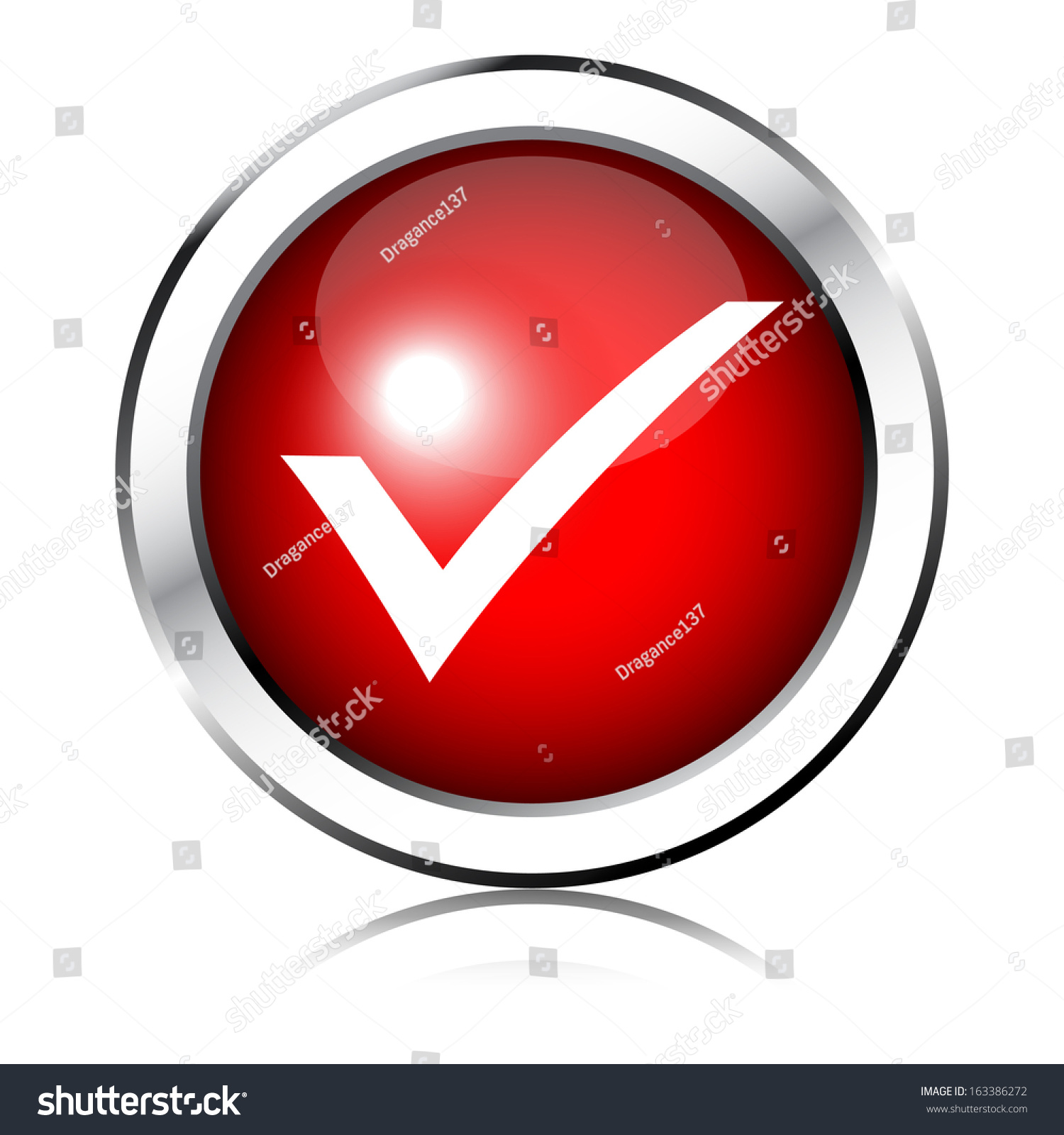 Red Check Icon Stock Vector (Royalty Free) 163386272 | Shutterstock