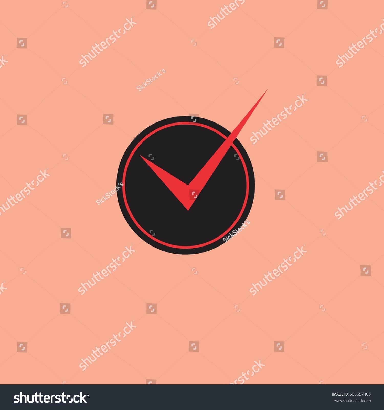 Red Check Symbol Vector Design Stock Vector (Royalty Free) 553557400 ...