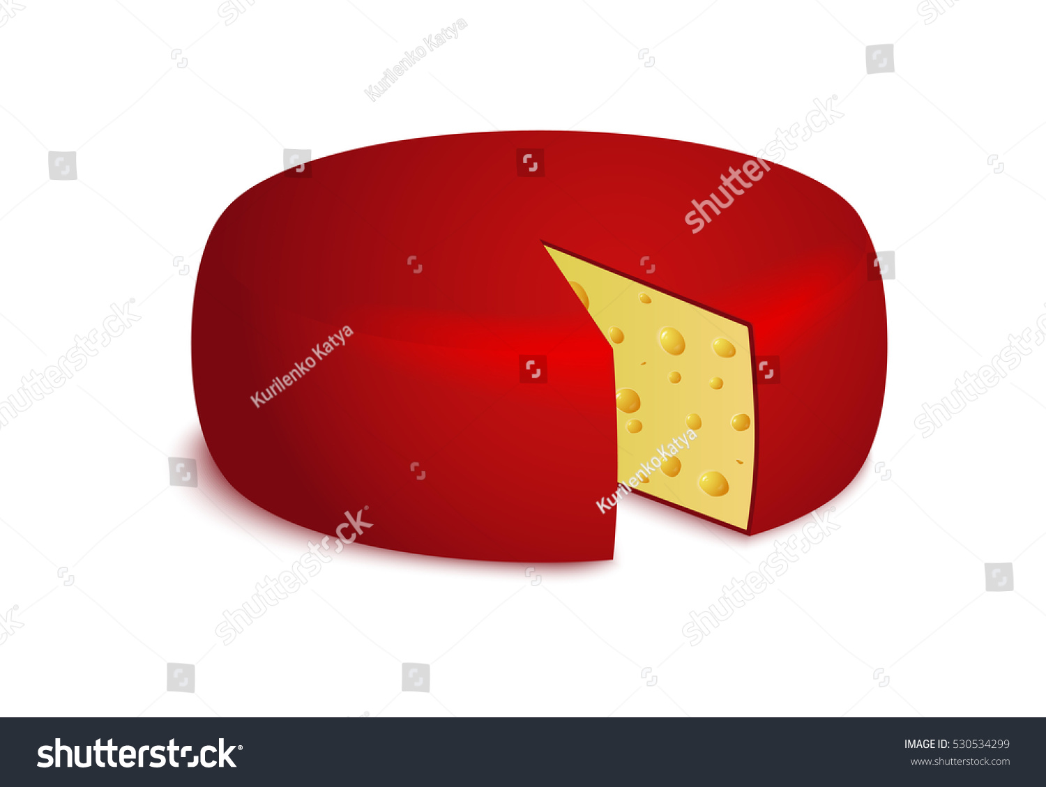 Red Cheese Wheel Stock Vector (Royalty Free) 530534299