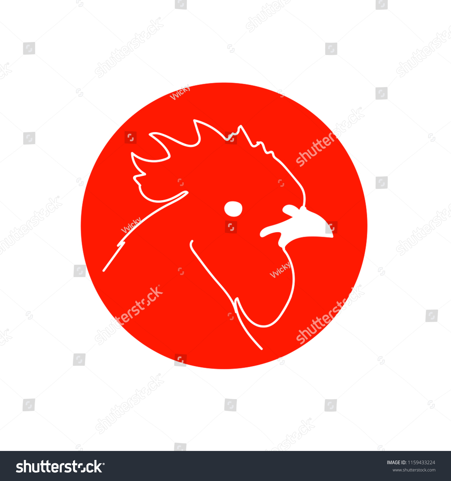 Red Chicken Icon Logo Stock Vector (Royalty Free) 1159433224 | Shutterstock