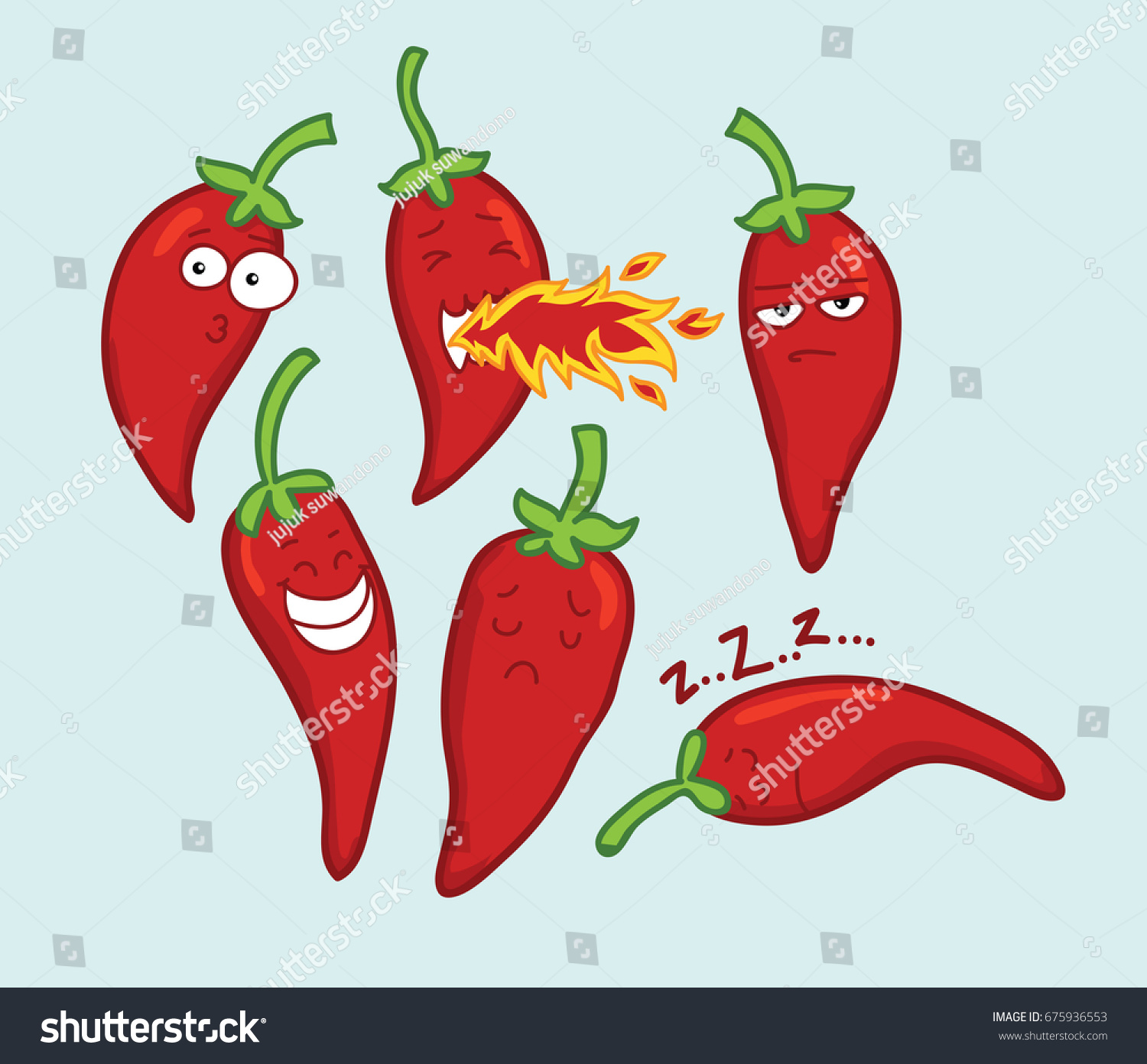 Red Chili Cartoon Vector Stock Vector (Royalty Free) 675936553