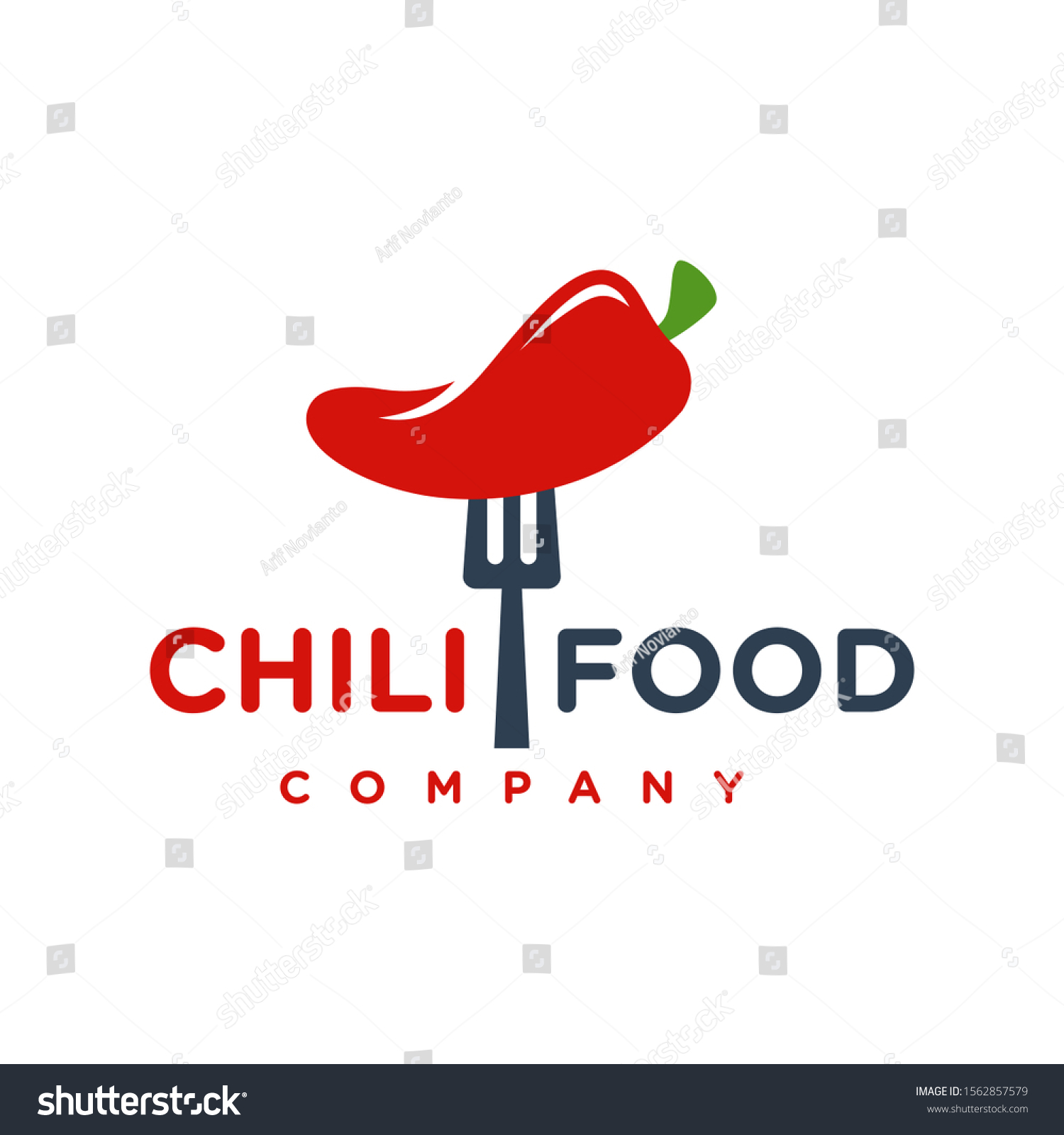Red Chilli Food Logo Design Stock Vector (Royalty Free) 1562857579