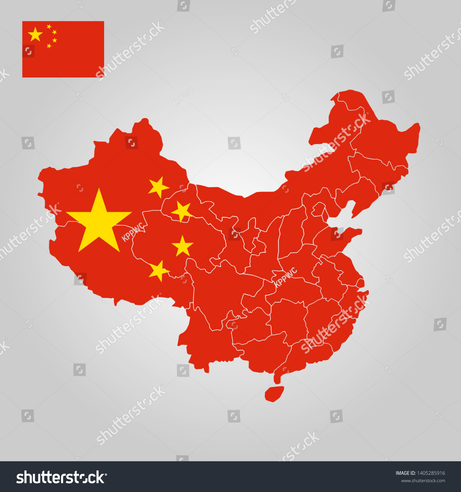 Red China Map Illustration Vector Eps10 Stock Vector (Royalty Free ...