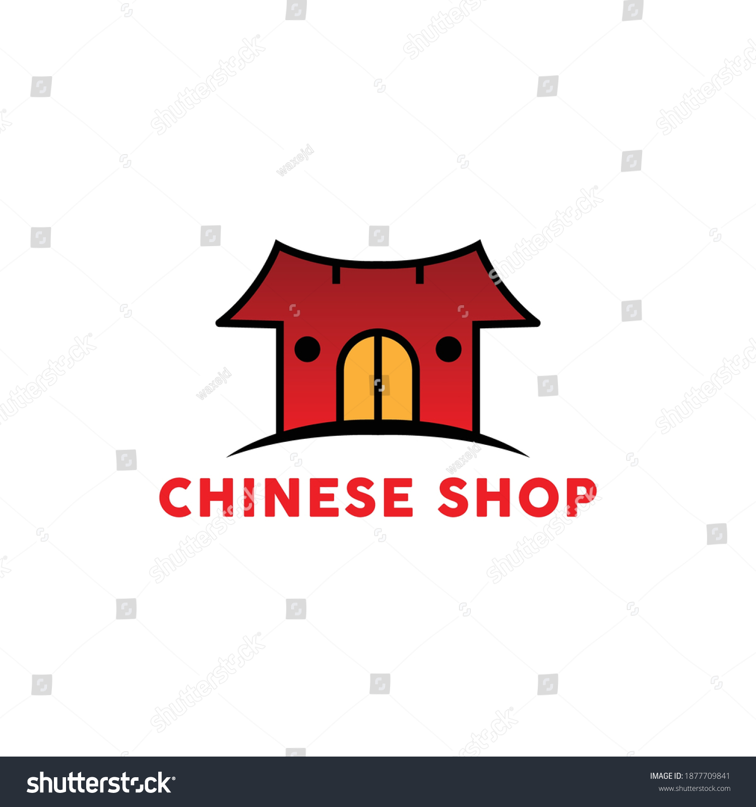 Red China Shop Logo Vector Stock Vector (Royalty Free) 1877709841 ...