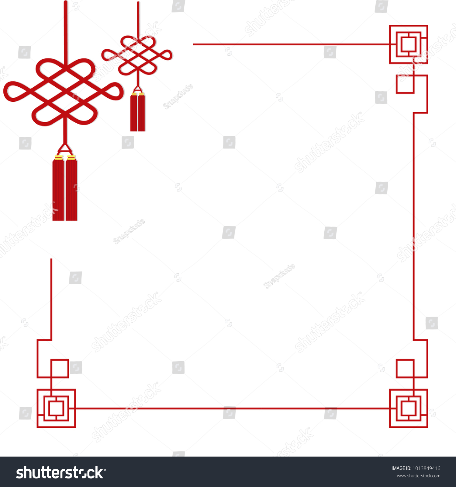 Red Chinese Style Frame Border On: เวกเตอร์สต็อก (ปลอดค่าลิขสิทธิ์ ...