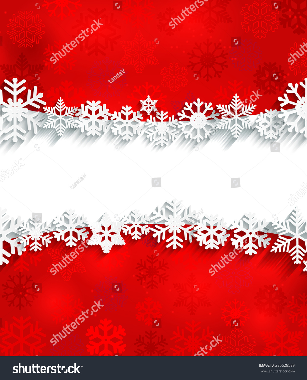 Red Christmas Background Paper Snowflakes Vector Stock Vector (Royalty ...
