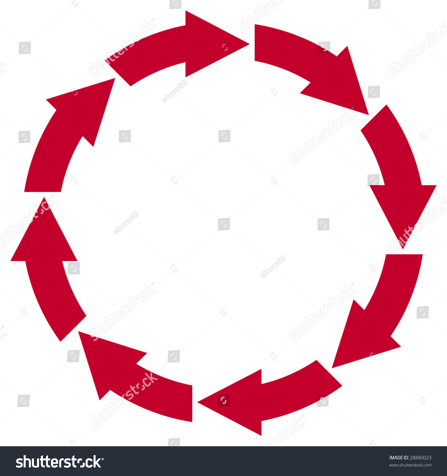 Red Circle Arrows With White Background Stock Vector Illustration ...