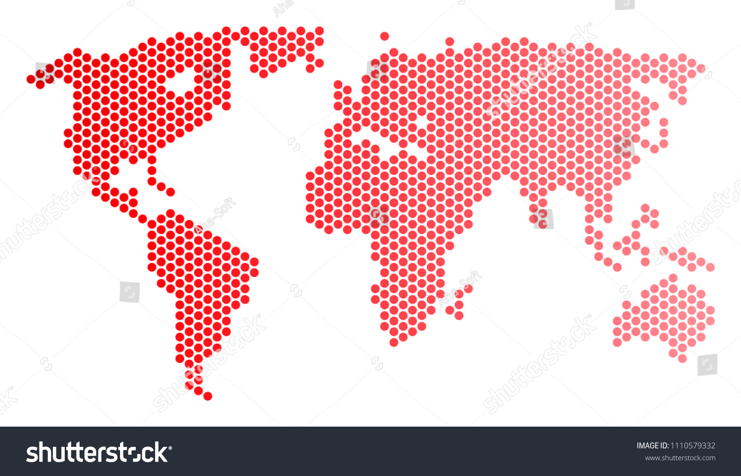 Red Circle Dot World Map Geographic: vector de stock (libre de regalías) 1110579332 | Shutterstock